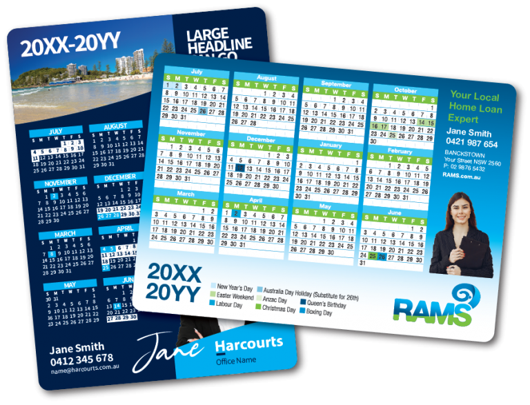 Cheap Custom A5 Financial Year Magnetic Calendars