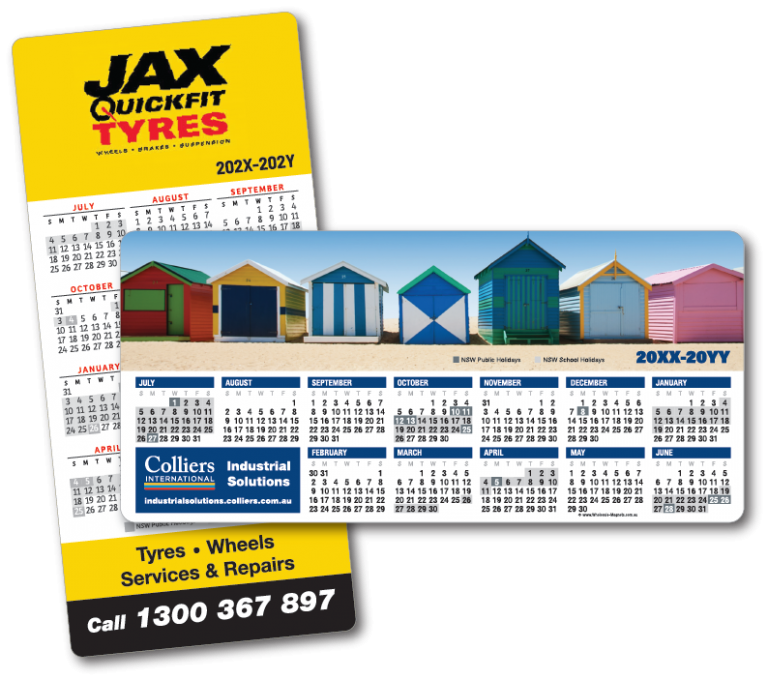 Cheap Custom Standard DL Financial Year Magnetic Calendars